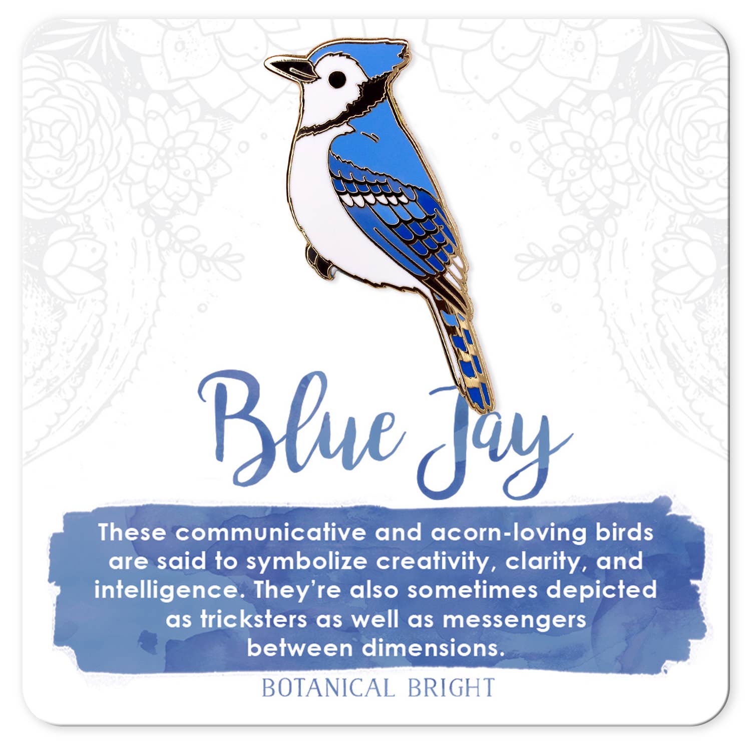Blue Jay Bird Enamel Pin – ROM Boutique